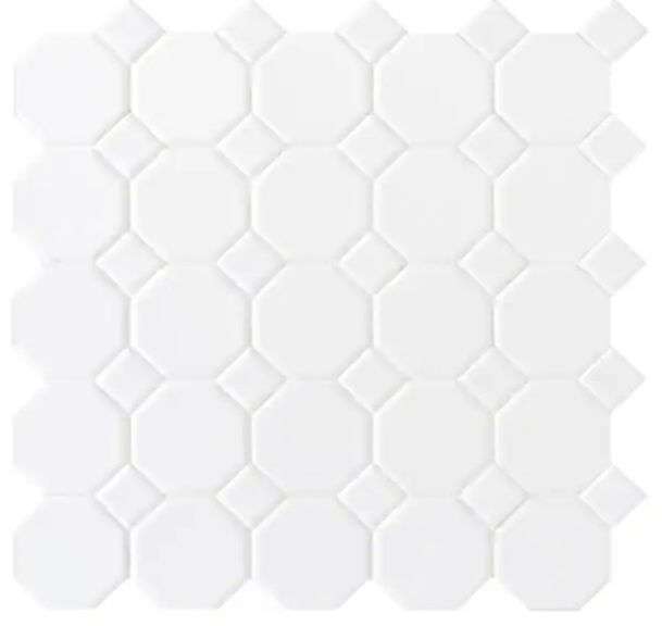 5 Cases - Octagon and Dot Matte White with White Dot 12 in. x 12 in ...