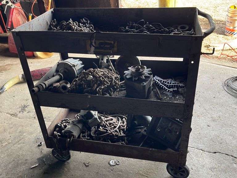 Shop utility cart 16x30x32 with contents chains misc - Metzger Property ...