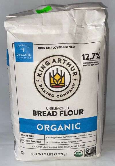 King Arthur's Unbleached Bread Flour Organic 5lbs (has a hole ...