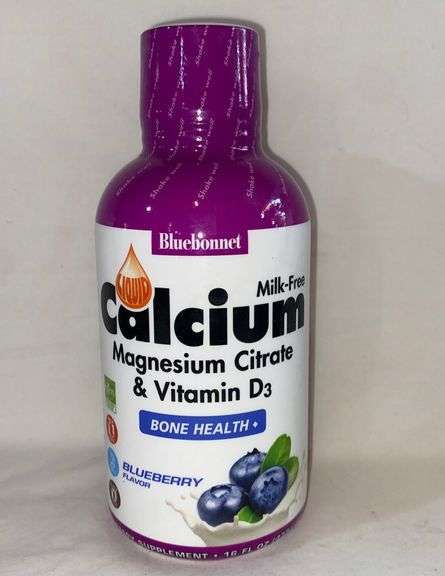 Bluebonnet milk-free liquid calcium magnesium citrate & vitamin D3 bone ...