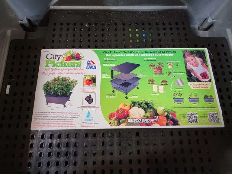 CITY PICKERS 24.5 in. x 20.5 in. Charcoal Gray Plastic Patio Raised ...