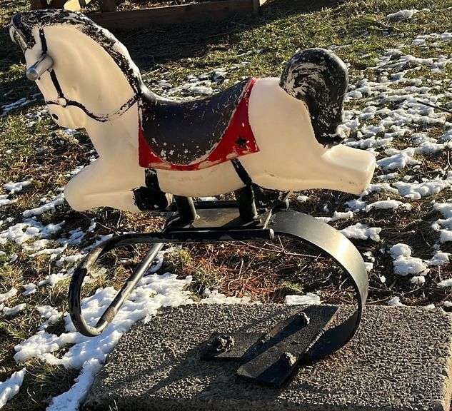 Playground Rocking horse mounted on cement base 34x16 * buyer to remove ...