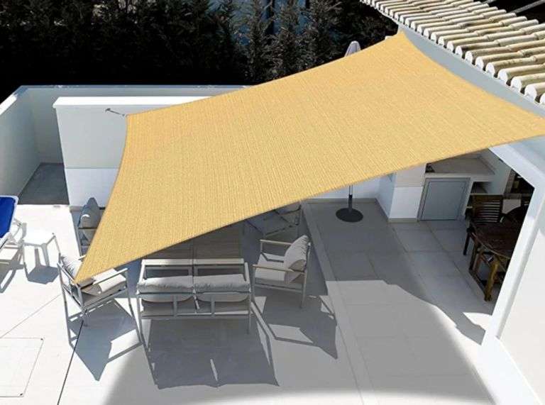 SHADE SPRING Rectangle 10' x13' Sand Sun Shade Sail 185GSM UV Blocking ...