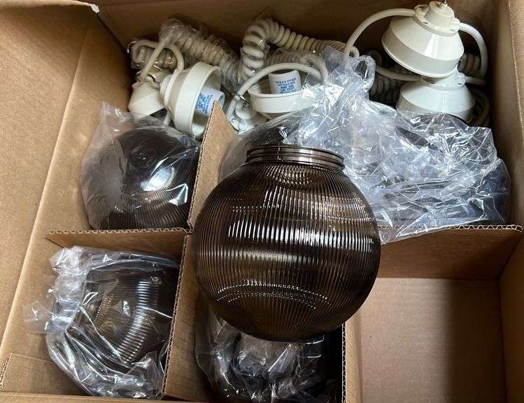 Sun setter Patio lights, set of 6 plastic smoke globes, and light ...
