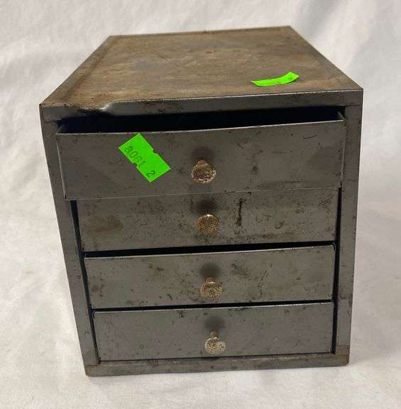 Metal 4-Drawer Organizer with content 5.75x6.25x8” • Metal 1-Drawer ...