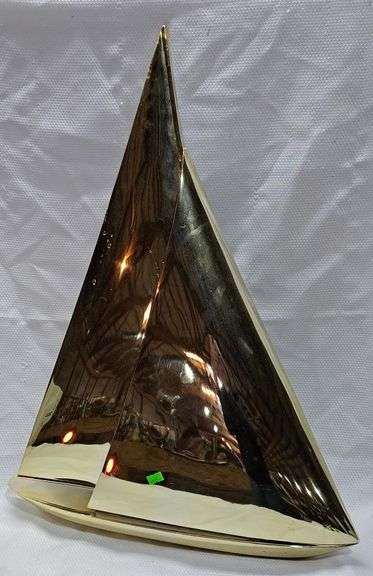 Syroco plastic gold sailboat 28" tall x 20" wide - Metzger Property ...