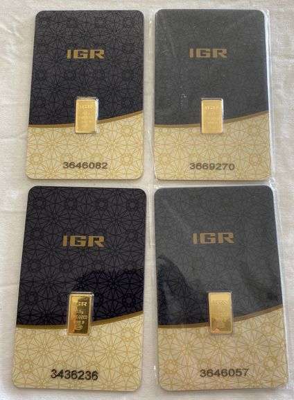(4) IGR .5-Gram Gold Bar Assay Card - Metzger Property Services, LLC
