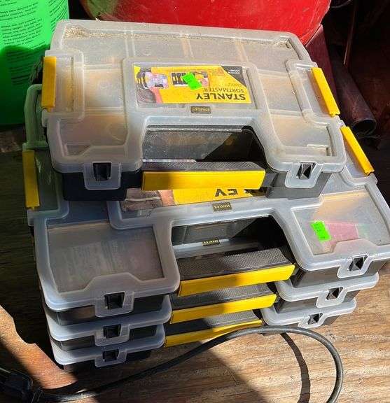 Stanley organizers (some empty) with hardware assortment - Metzger ...