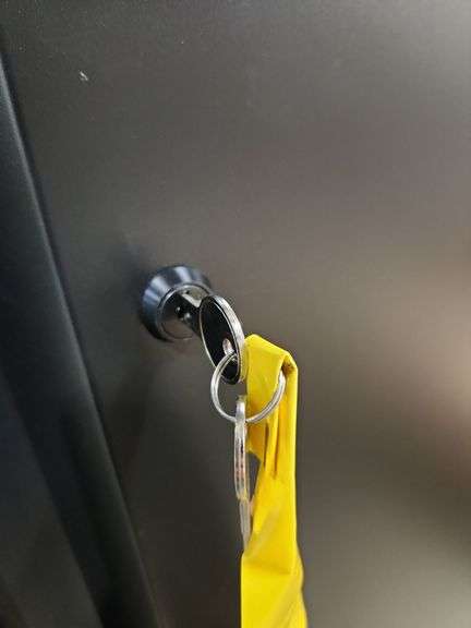 Husky storage cabinet 36" W x 81" T x 24" D with keys dented door bent ...