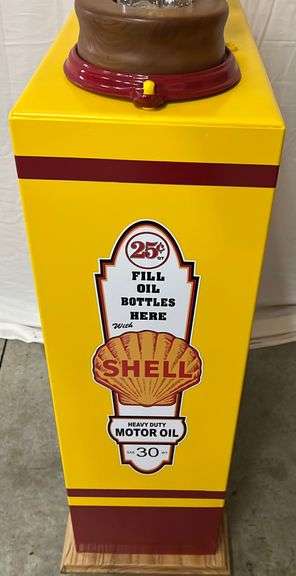30 Gallon Golden Shell Motor Oil Lubester made by Bennett. Repainted ...