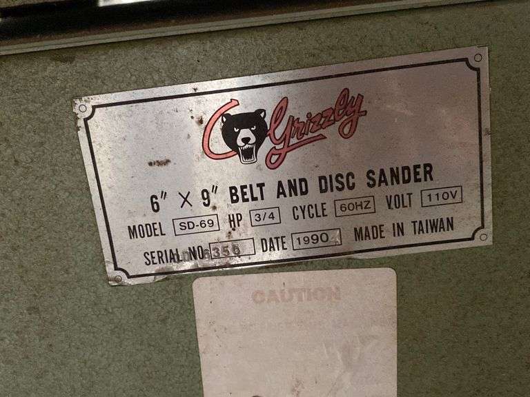 Grizzly 6x9 belt and disc sander model sd-69 - Metzger Property Services LLC