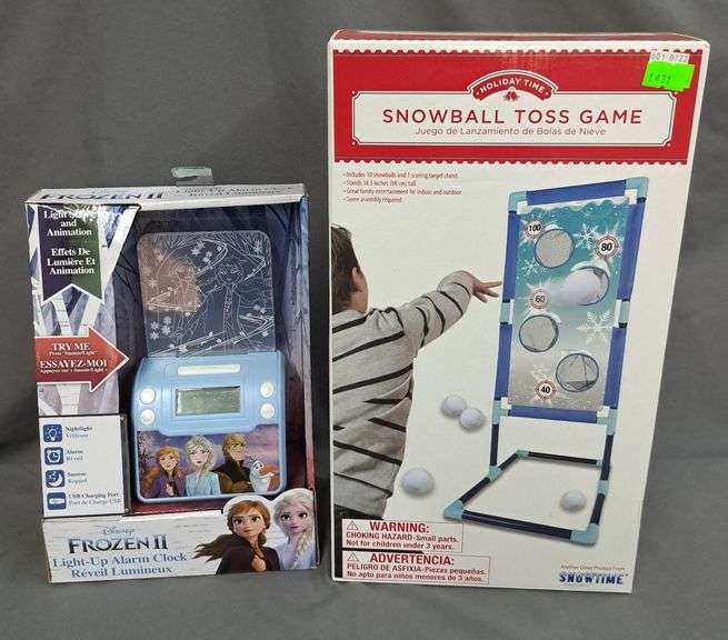 Snowball toss game, Frozen II alarm clock - Metzger Property Services LLC