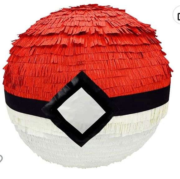 CTT CREATIONS ROUND PINATA 10 inches 3D POKé BALL PINATA RED AND WHITE ...