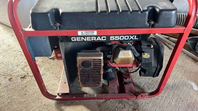 Generac 5500 XL Generator (runs) • Model #09778–6 • Serial #5312299 ...