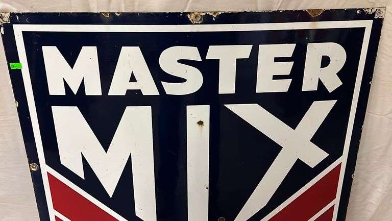 Master Mix Feeds Single Sided Porcelain Sign. 40 x 28 inches - Metzger ...