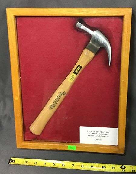 Stanley "100 Plus" 16 oz Hammer (bell faced, curved claw, adze eye) in ...