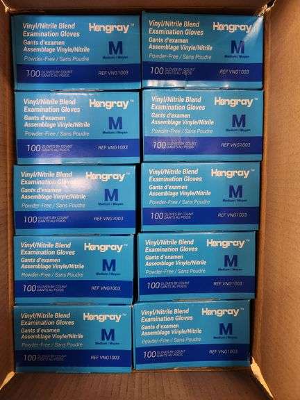 Hongray vinyl examination gloves size medium 10 boxes 100 count per box ...