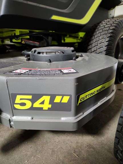 Ryobi ELECTRIC ZERO TURN MOWER 48V HP ZT540E HAS KEY AND CHARGER HAS ...