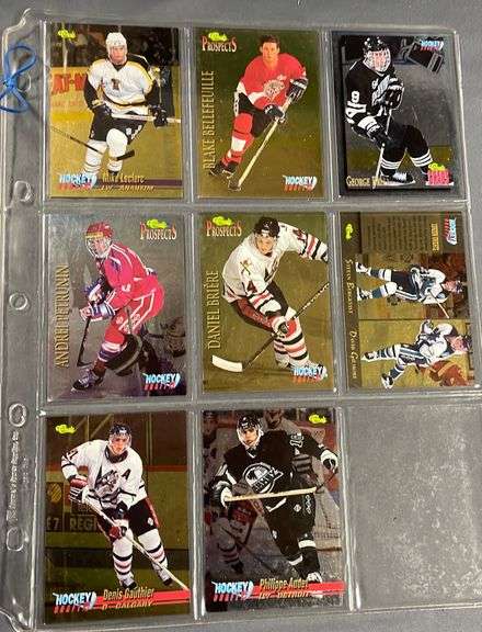 (8) Hockey card assortment including George Breen, Mike Leclerc, Blake ...