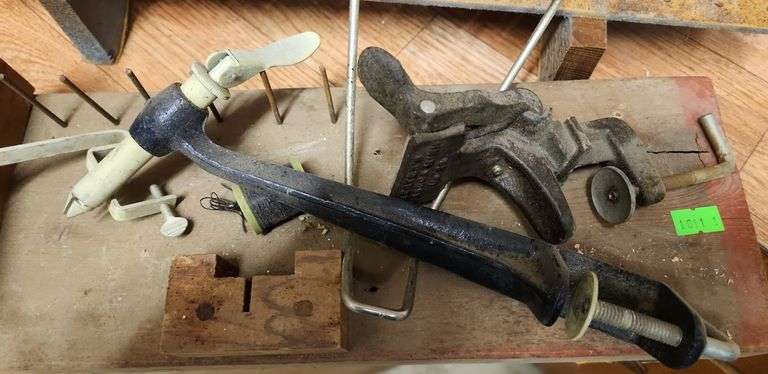 Fly tying vise, herter cast mini vise, wood ship project 24in long ...