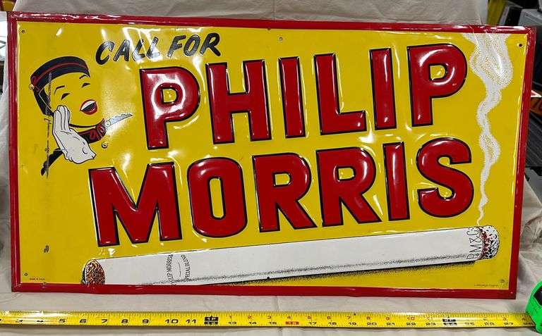 Call For Phillip Morris Sigle Sided Embossed Sign. Stout Sign Company ...