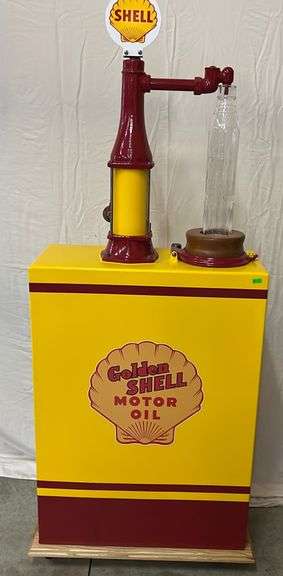 30 Gallon Golden Shell Motor Oil Lubester made by Bennett. Repainted ...
