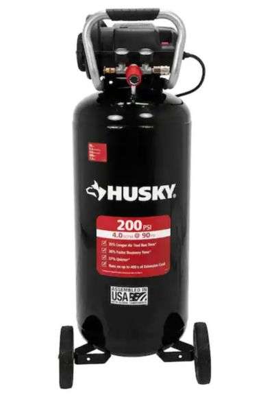 Husky 20 Gal. 200 PSI Oil Free Portable Vertical Electric Air ...