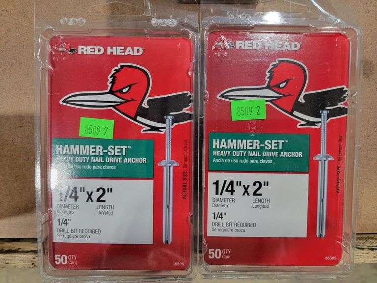 2 Red Head Hammer-Set 1/4" x 2" - Metzger Property Services LLC