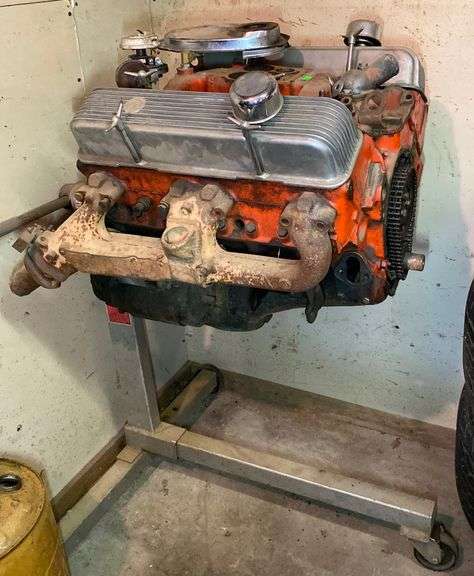 Chevy engine with 750lbs engine stand - Metzger Property Services LLC
