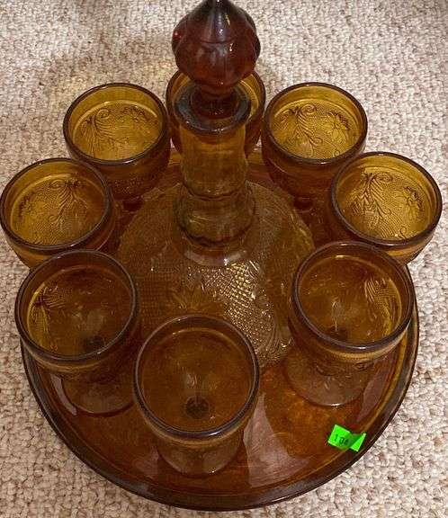 Amber decanter set - Metzger Property Services LLC