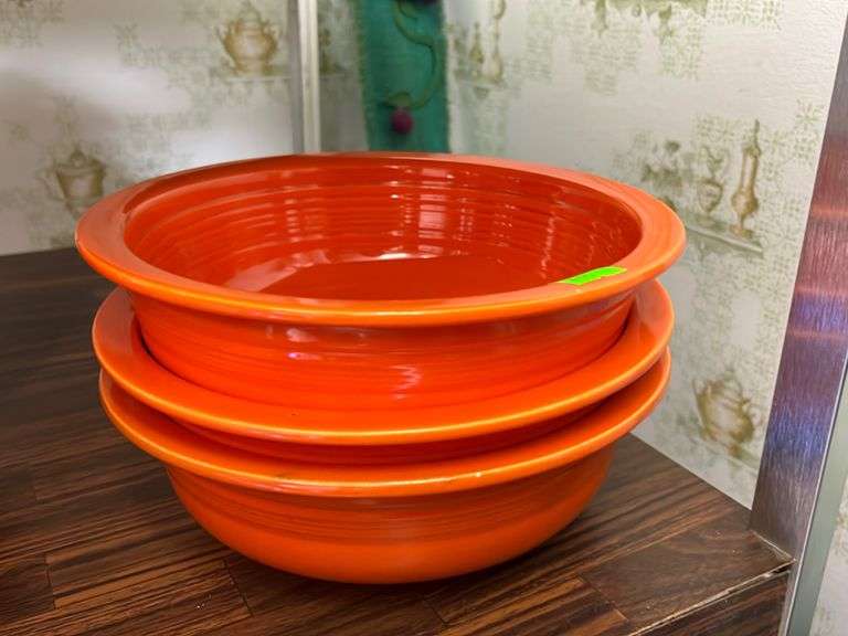 Orange Fiesta bowls - Metzger Property Services LLC