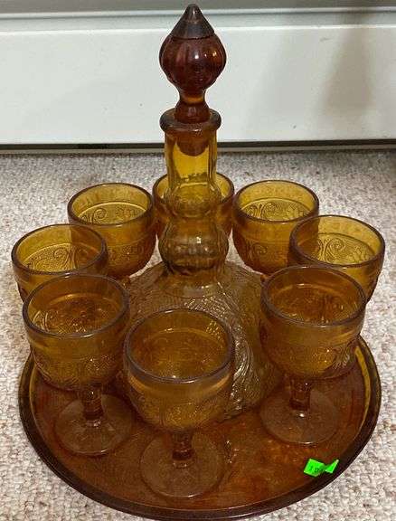 Amber decanter set - Metzger Property Services LLC