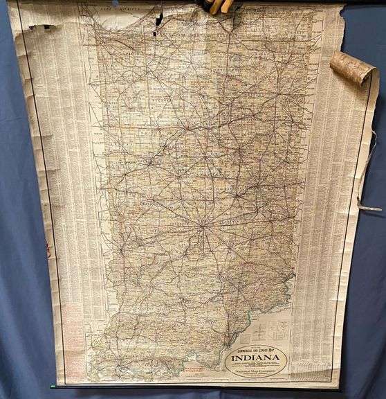 Commercial and Census Map of Indiana 1921 - Metzger Property Services LLC