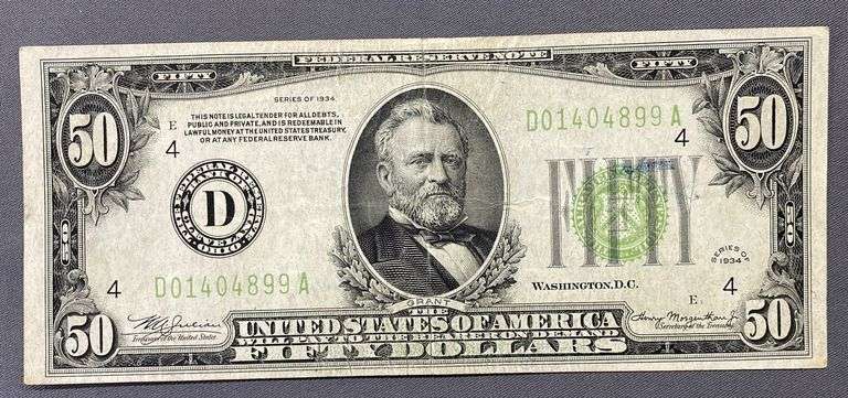 50$ Bill, Series Of 1934 - Metzger Property Services LLC