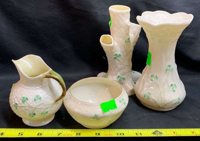 (4) Belleek Irish porcelain pieces - Metzger Property Services LLC