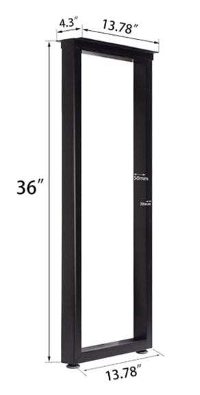 Taelakeni 36 Inch Metal Bar Table Legs, Heavy Duty Industrial Style ...