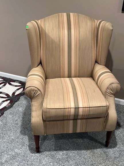 Wingback chair and tapestry throw - Metzger Property Services LLC