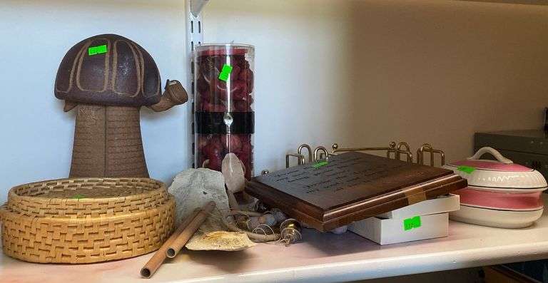 Ironstone trinket box, ornaments, organizer, plaque, wind chimes ...