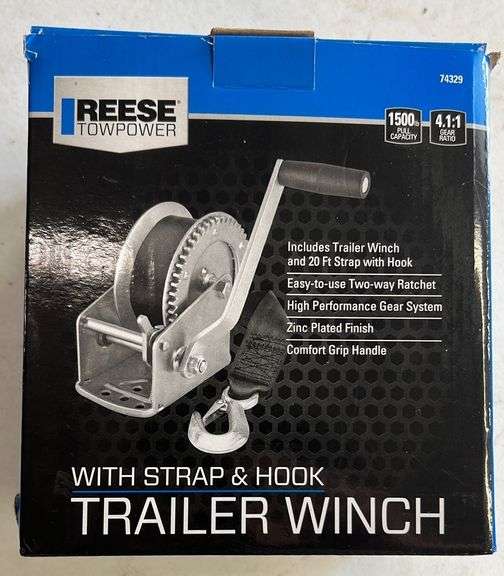Reese Towpower Trailer Winch with Strap & Hook - Metzger Property ...