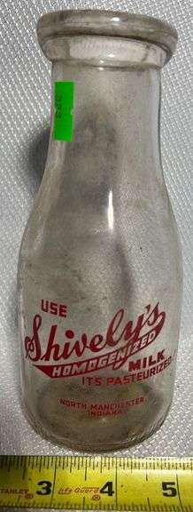Shively’s North Manchester Indiana One Pint Milk Jug - Metzger Property ...