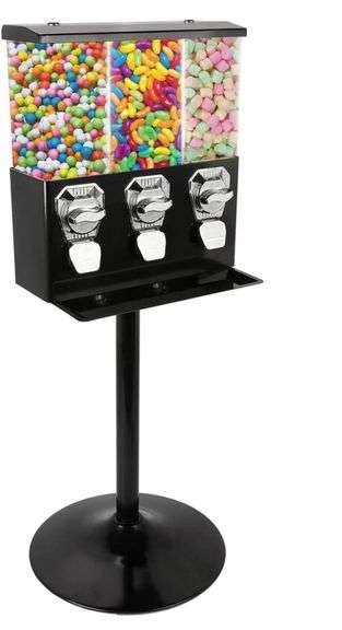 IRONWALLS Commercial Candy Vending Machine with Stand, Black Capsule ...