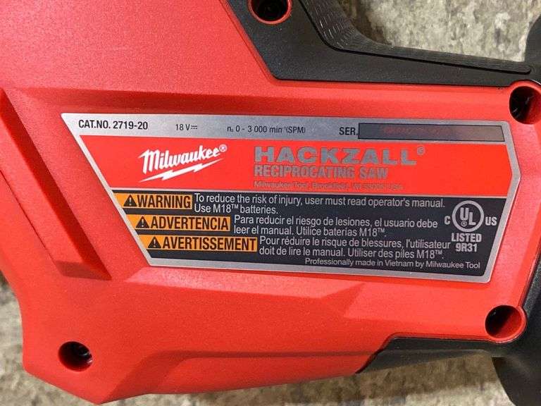 Milwaukee M18 HackZall One-Handed Reciprocating Saw, Tool Only, Model ...