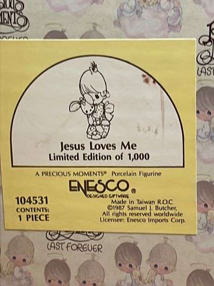 Precious moments Jesus loves me figure with box 9in - Metzger Property ...