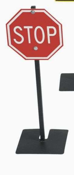 28" H Metal Stop sign on Post 10"x10" sign - Metzger Property Services LLC