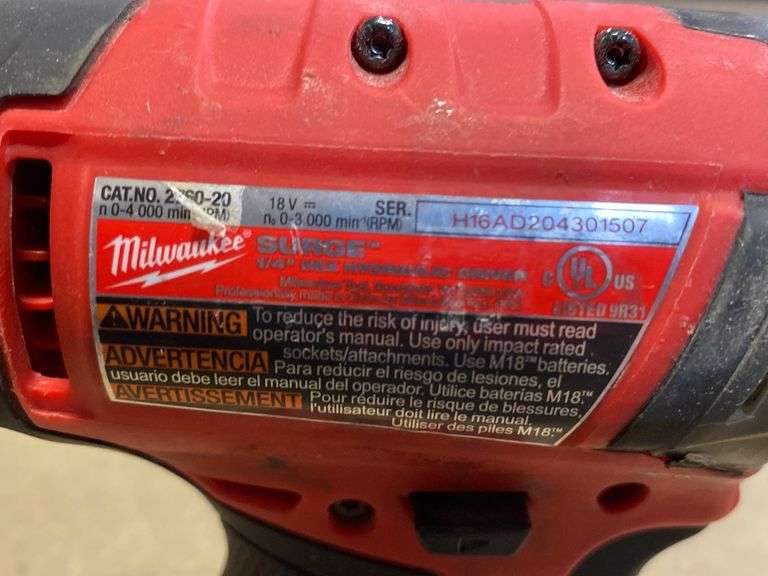 Milwaukee M18 Surge 1/4” HEX Hydrualic Driver, Tool Only, Model:2760-20 ...