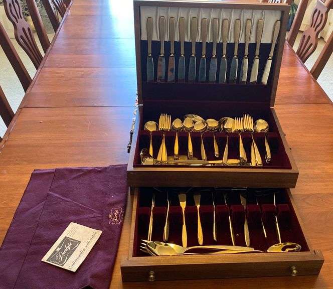 Dirilyte solid golden hued alloy flatware set - Metzger Property ...