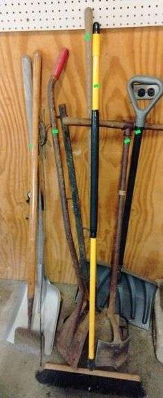 Shovels, rake, post hole digger, broom - Metzger Property Services LLC