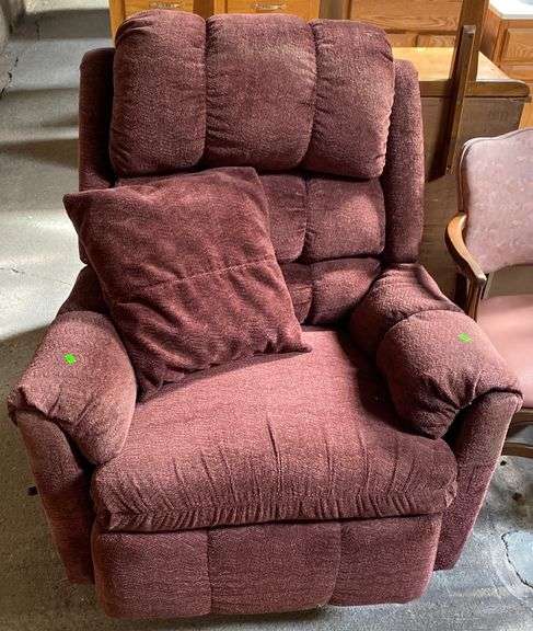 Maroon Swivel Rocker/Recliner Chair 37”W Seat Height 21” - Metzger ...
