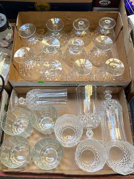 Glassware assortment including stemmed dessert glasses - Metzger ...