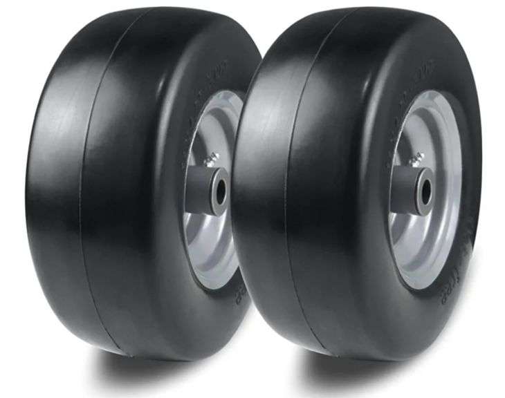 PCS 11x4.00-5" Flat Free Lawn Mower Tire on Wheel, 3/4" or 5/8" Bushing ...